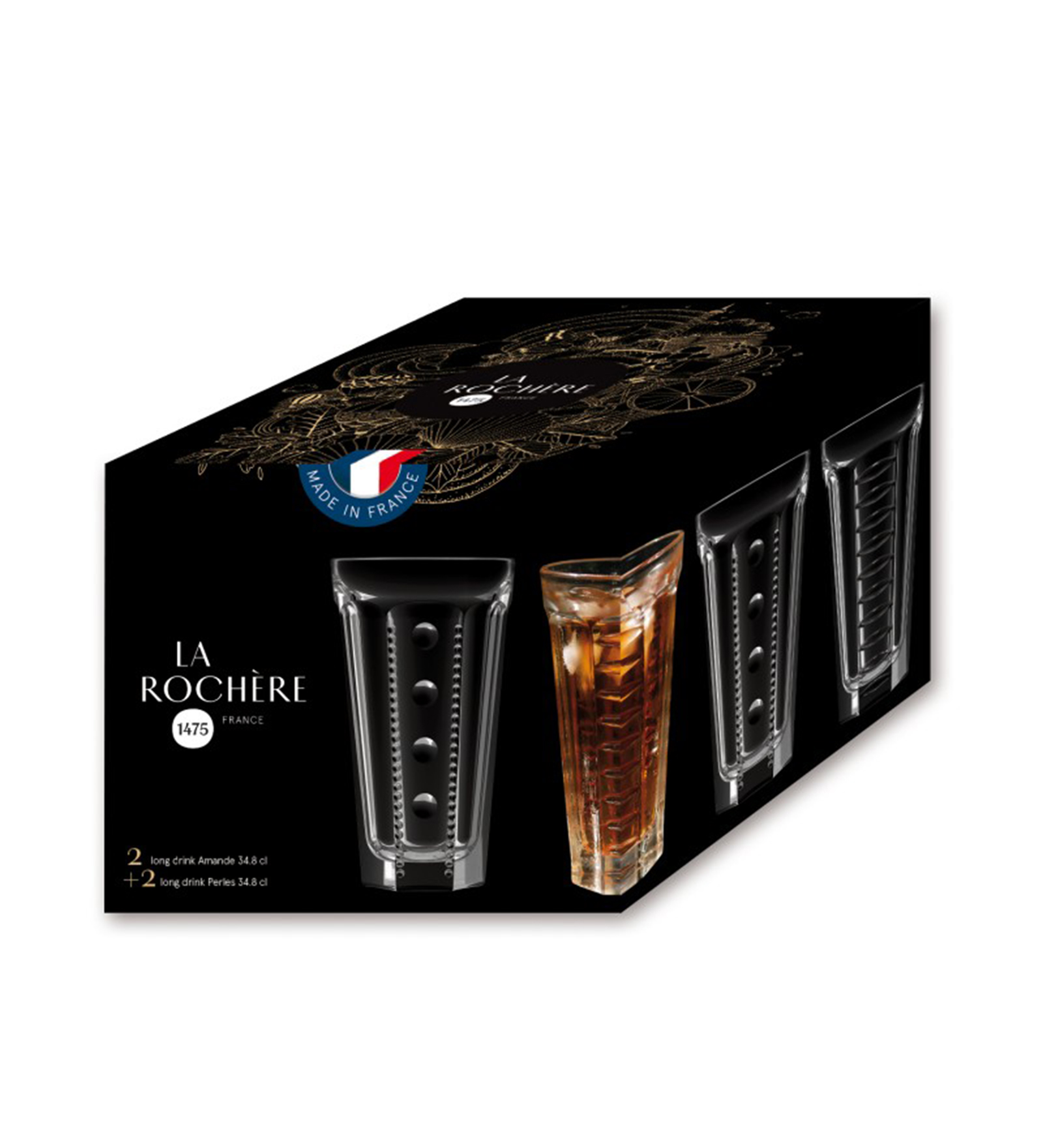Buy La Rochere Saga Transparent 4 long Different Designs Long Drink ...